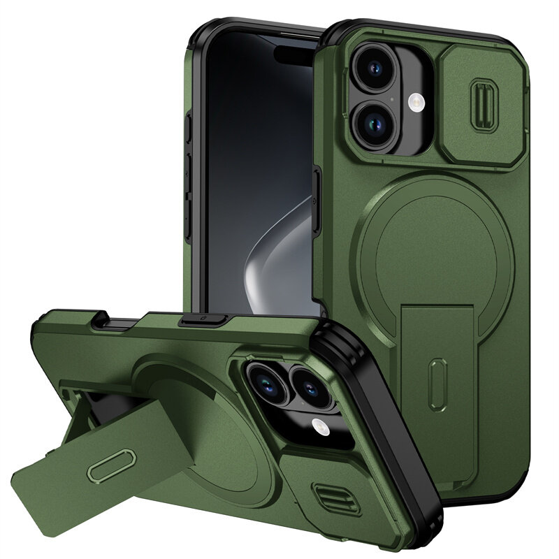 Чехол Для Apple iPhone 17 / Айфон 17, soft touch, чехол-кардиомонитор, поликарбонат (PC), защита камеры, ударопрочный, встроенная подставка, усиленные углы, Apple, iPhone 17, green (Цвет товара: green)