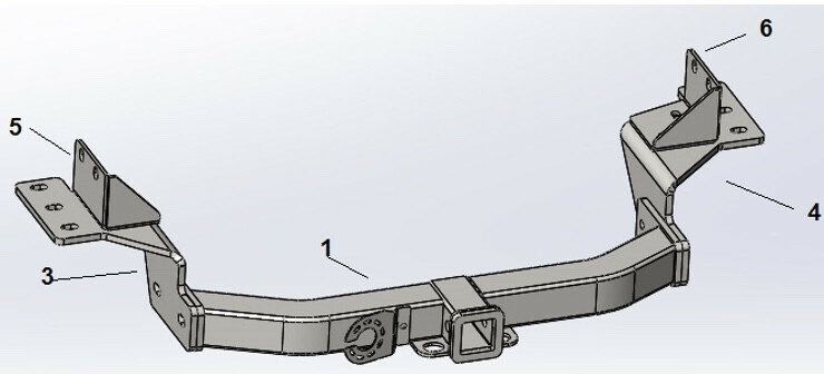 Фаркоп под квадрат для Toyota Fortuner, с 2017 г, Бизон. FA 0250-E