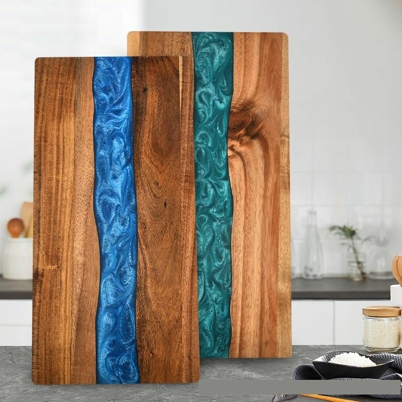 Разделочная доска из речной смолы, набор из двух штук