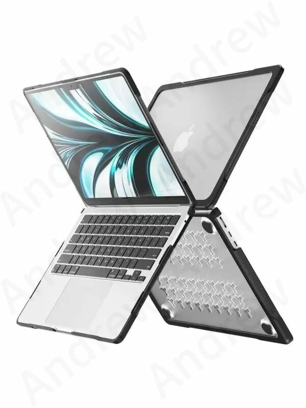 Чехол для MacBook Air 13.6 M2 M3 М4 / Противоударный бампер ShockProof HardShell Case, чехол-накладка для Макбук Аир 13.6 2022 2024 2025 (A2681 A3113 A3240), Цвет: Прозрачный матовый