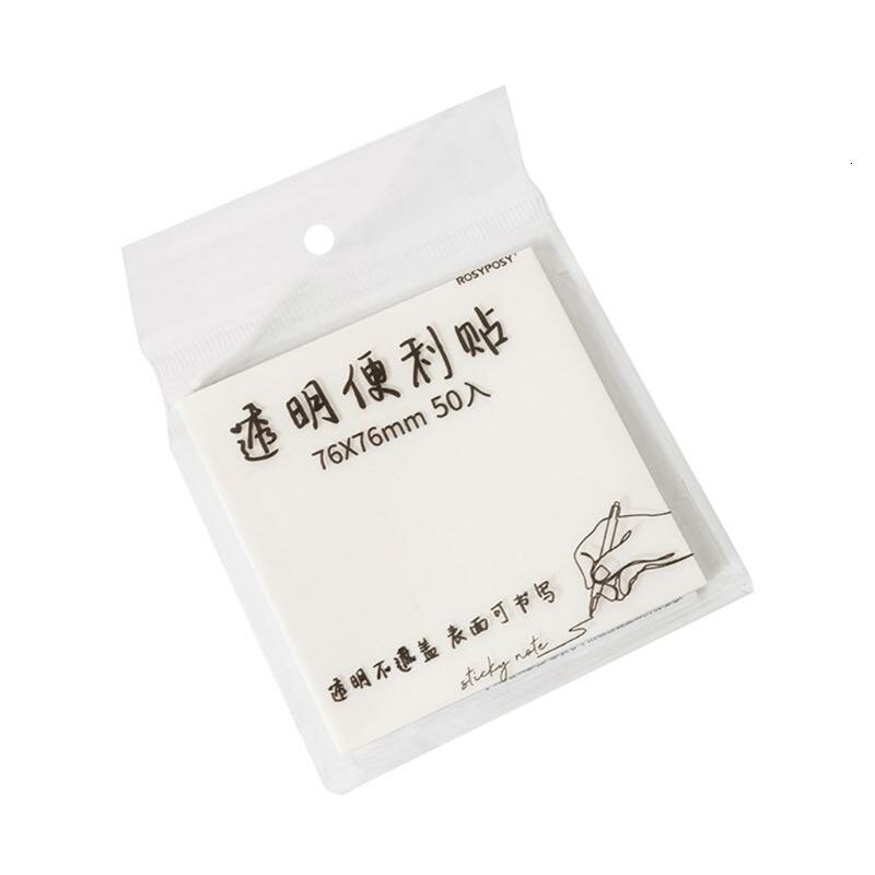 Прозрачные водонепроницаемые самоклеящиеся записки, 50 шт, 76×76 мм