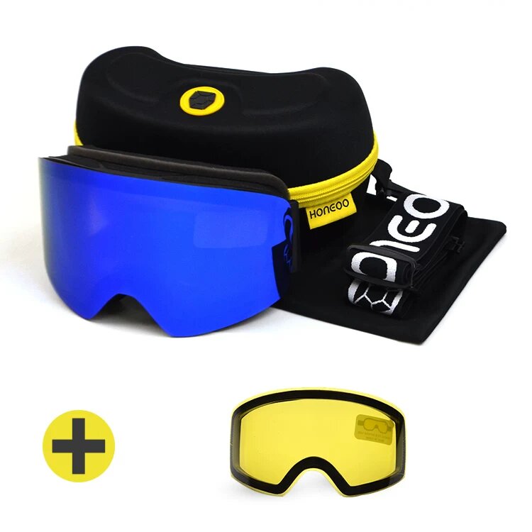 Безрамные большие цилиндрические лыжные очки для мужчин и женщин, сноубордические очки, очки с диоптриями, защита от