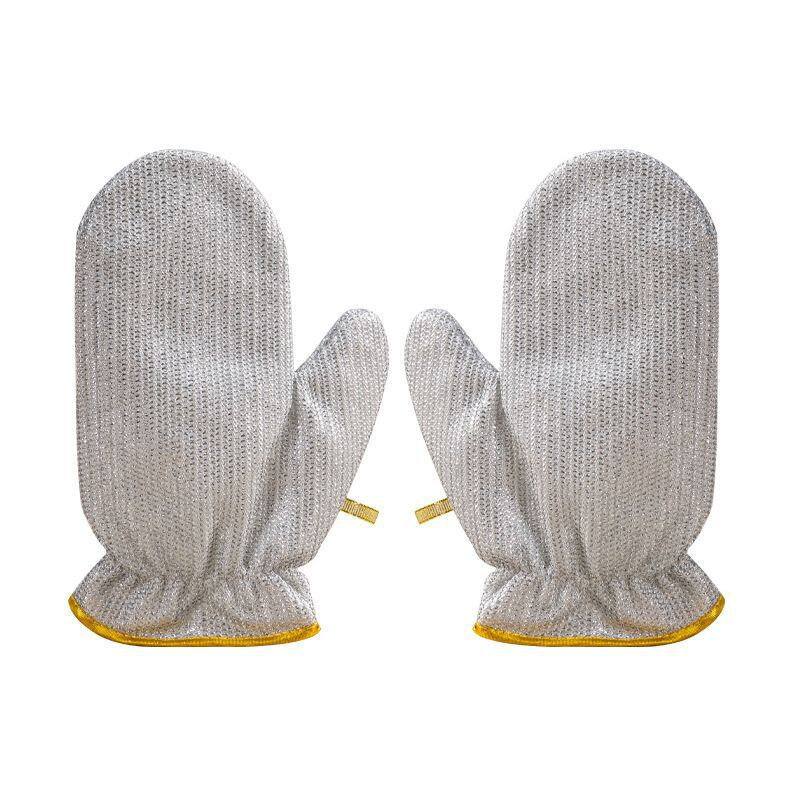 Кухонный ежедневный бытовой инструмент для удаления пятен, практичный чистящий инструмент, мытье посуды, мытье кастрюль, удаление нелипких масляных пятен, хороший товар, стальные проволочные перчатки, серебряные проволочные перчатки