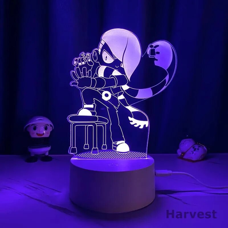 Brawl Stars 16-цветной ночник с дистанционным управлением,1,1,3, слоновая кость