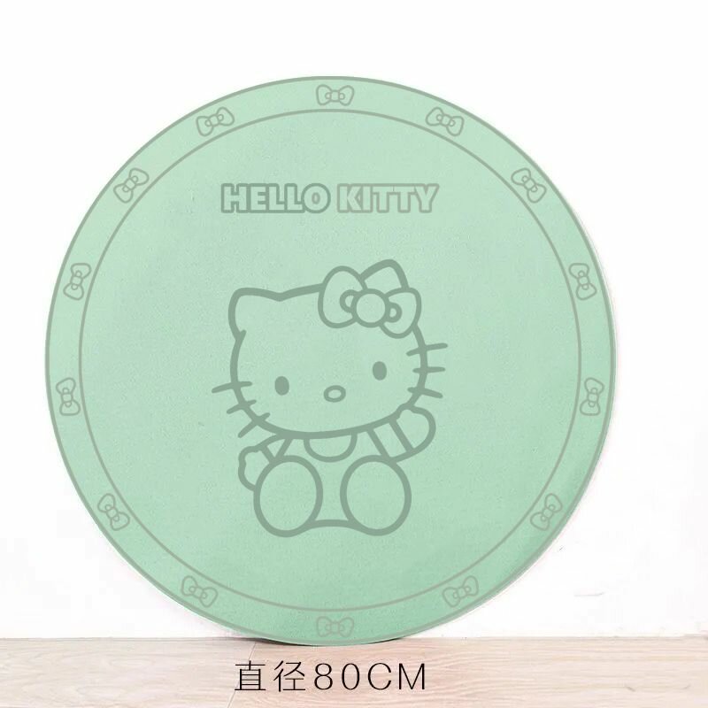 Круглый коврик для прыжков с веревкой в виде котика, амортизирующий звукоизоляционный коврик, круглый коврик для йоги, утолщенный нескользящий коврик для домашних тренировок и фитнеса.