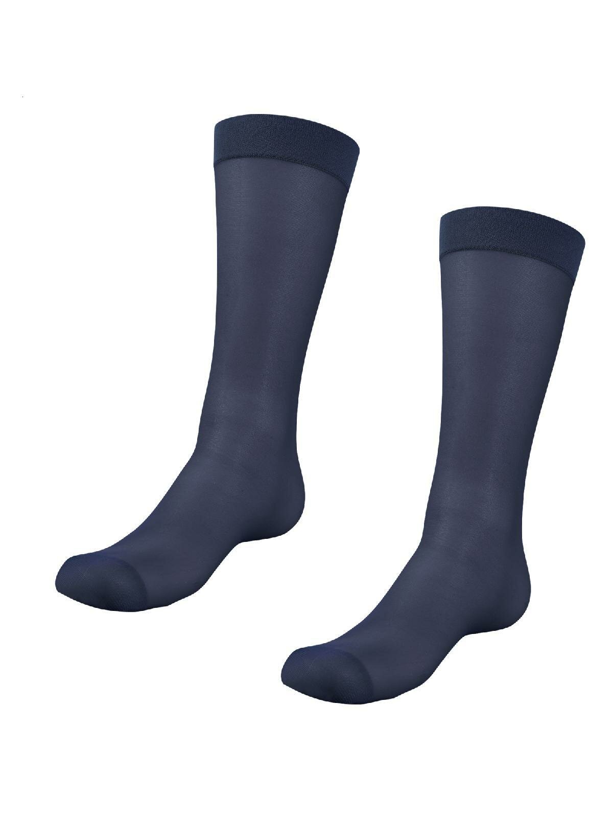 Мужские ультратонкие шелковые чулки, Темно-синий