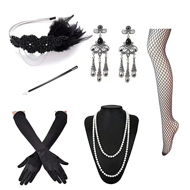 Набор ретро-ободков с перьями для девичника в стиле Гэтсби 1920-х годов, подарок для лучшей подруги на день рождения