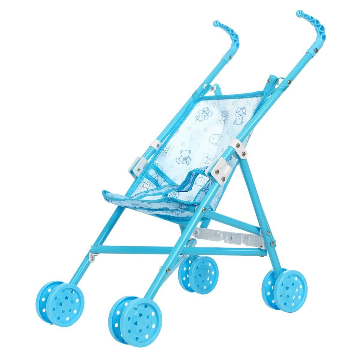 Коляска-трость для куклы голубая, 23×36×49см, легкая и складывающаяся