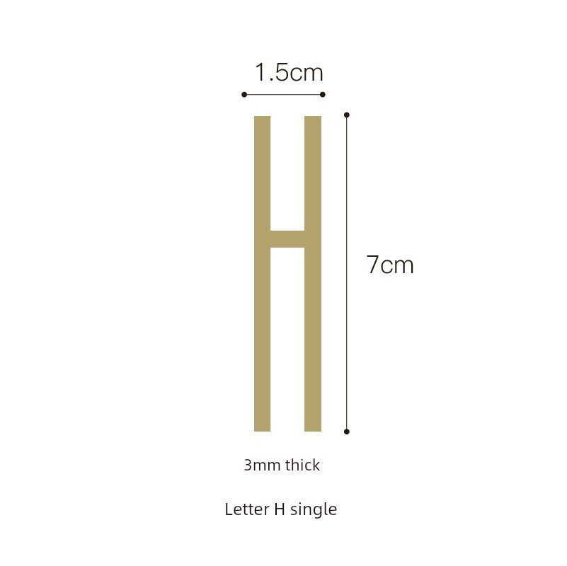 Латунные наклейки на стену с английским алфавитом, металлические украшения для стен, медные наклейки на дверь с