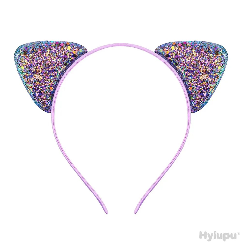 Блестящие ободки с кошачьими ушками (с пайетками, для девочек, праздничные)