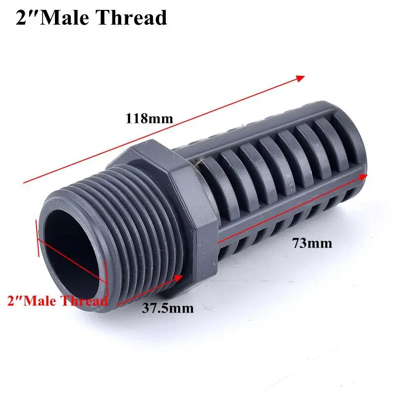 Соединитель для аквариума 2" Male Thread, 1pc