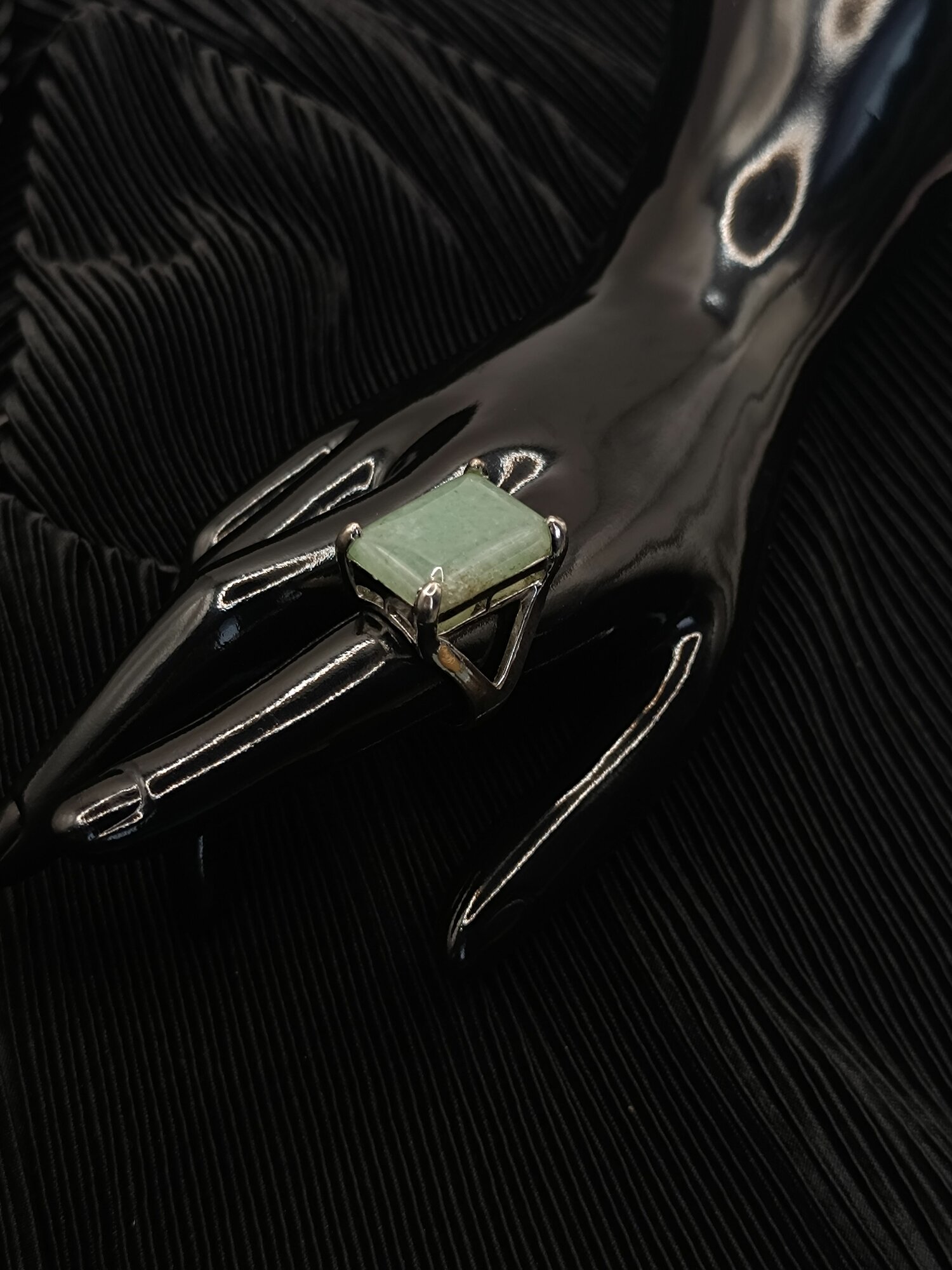 Винтажное крупное кольцо, авантюрин, размер 20.