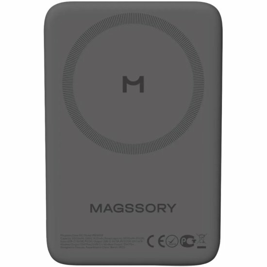 Внешний аккумулятор Magssory Core 5K, MagSafe, серый(PBN003m)