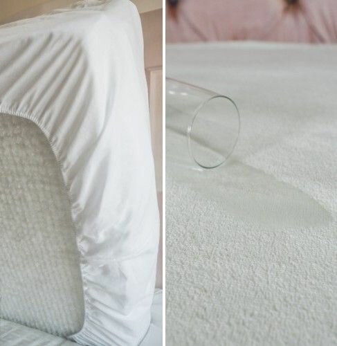 Наматрасник непромокаемый 200х220 для матрасов с бортом до 40 см на резинке по кругу