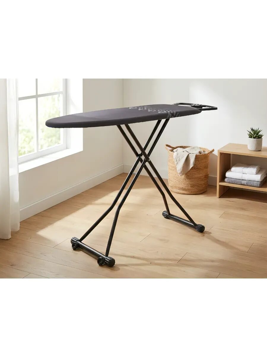 Гладильная доска "Ника Спорт", с розеткой, металл, цвет графит, 122 см х 42 см