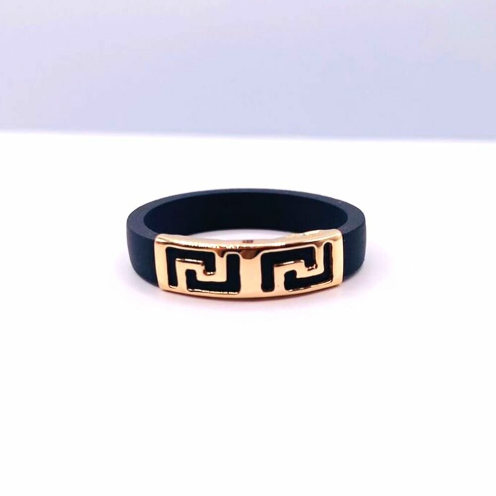 Кольцо, красное золото, 585 проба, каучук