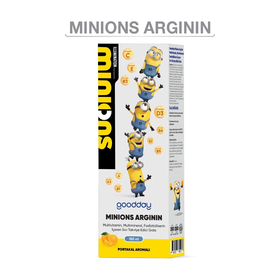 Детский Аргинин "MINIONS" MINIONS, L-Arginine, жидкий, 150мл