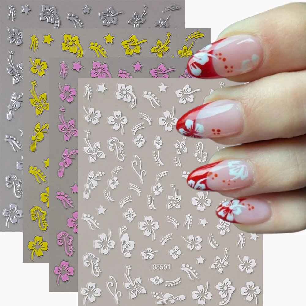 Набор 4D наклеек для ногтей MAFANAILS 4 шт.