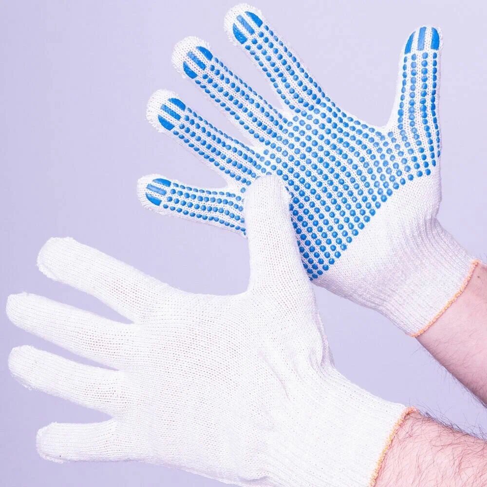 Перчатки рабочие, многоразовые ПВХ, с ХБ подкладкой, размер 10