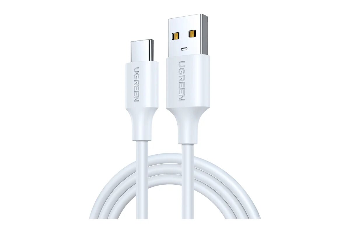 Кабель Ugreen US287 1.5 м 60122 белый, максимальный ток 3 А, USB Type-C, USB 2.0 Type-A