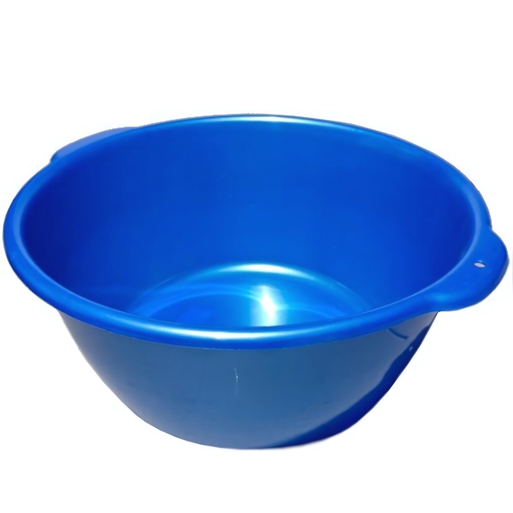 Таз пластиковый круглый 16л, синий, с удобными ручками, для дома и дачи