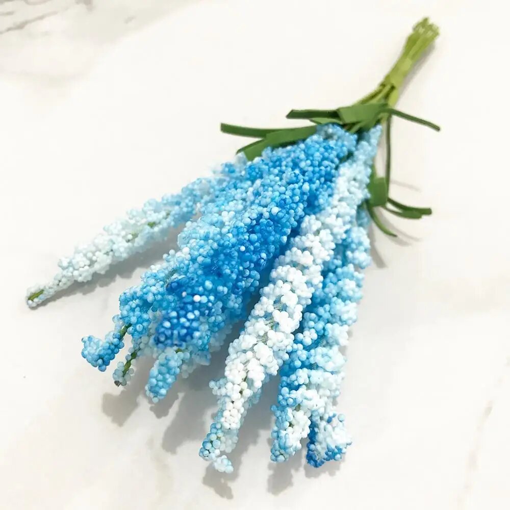 Искусственные цветы смешанные синие 6/10/12 шт Бирюзовый, 10pc length 15cm