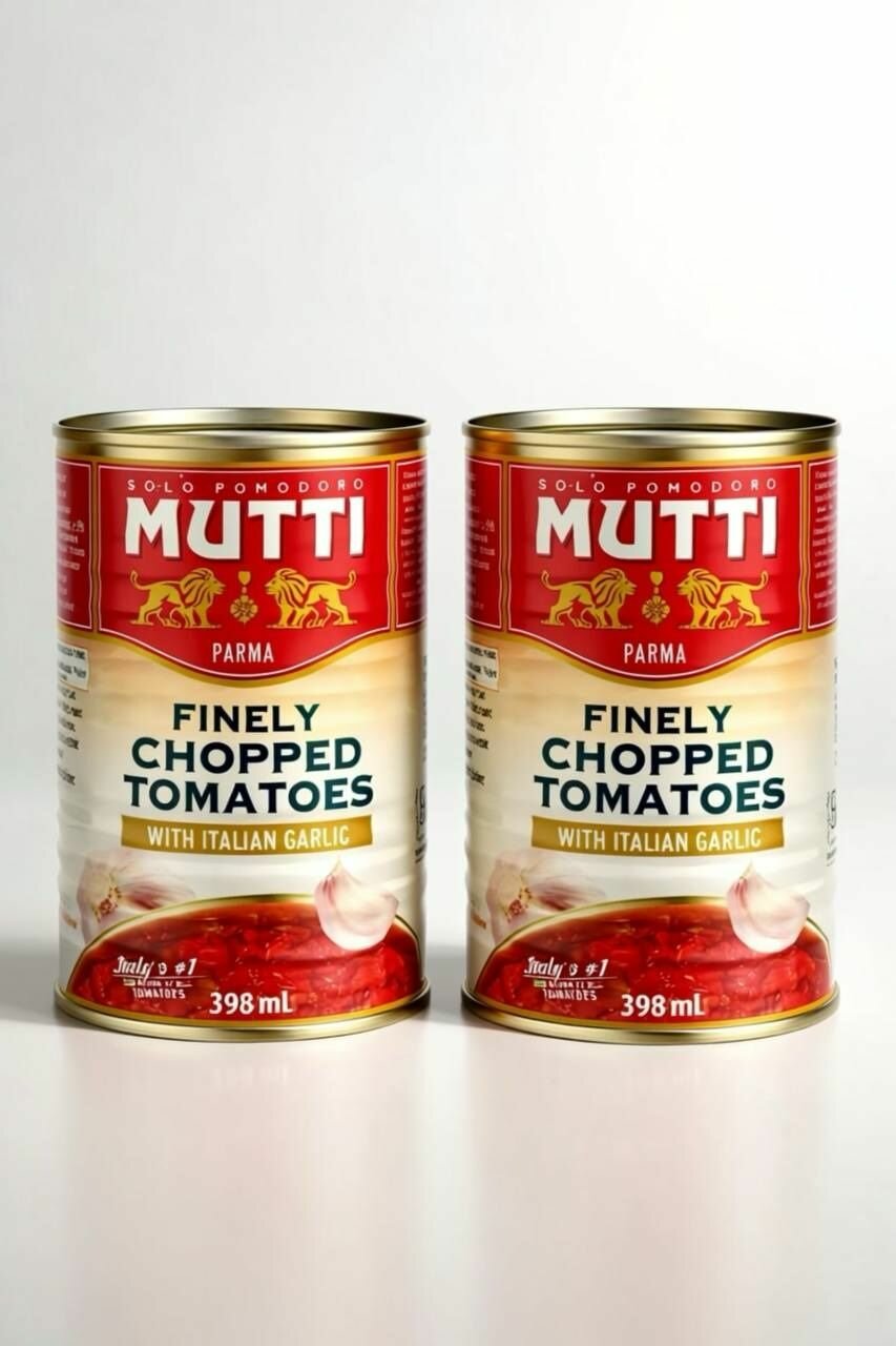 Томаты резаные кубиками в томатном соке с чесноком, Mutti, Италия, 400 г х 2шт