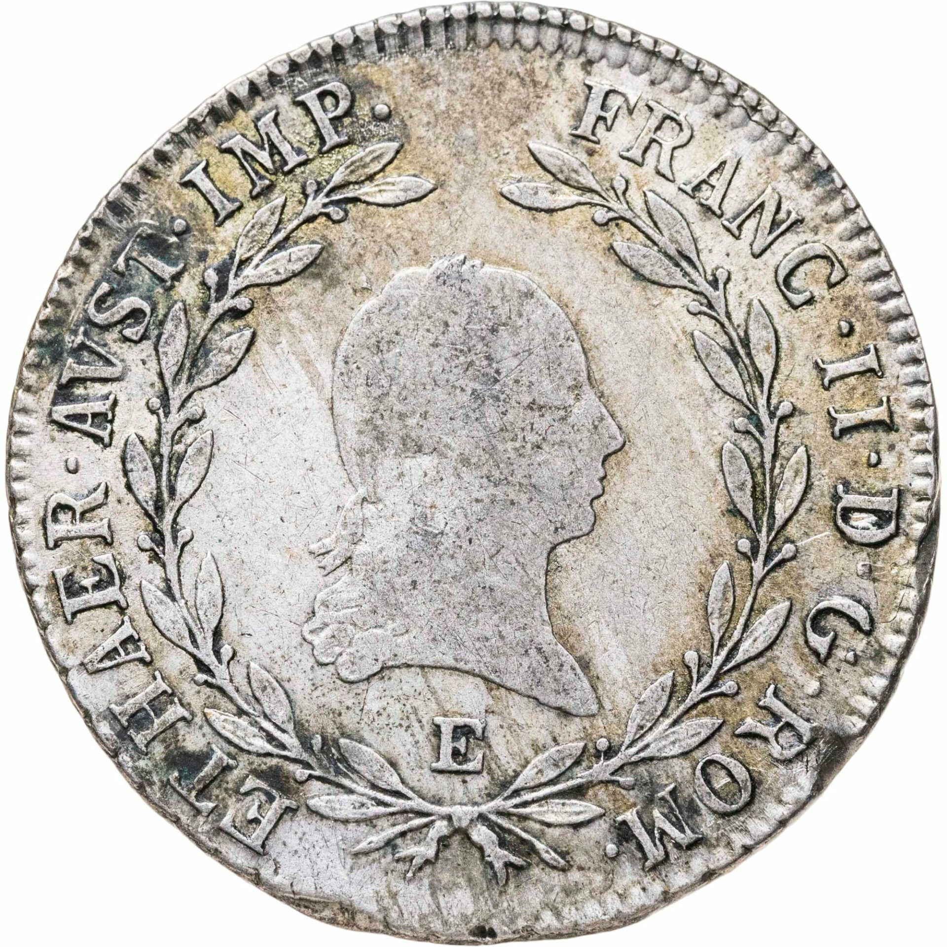 Австрия 20 крейцеров 1805, знак монетного двора "E" - Карлсбург, Серебро 583, в сохранности VF-XF