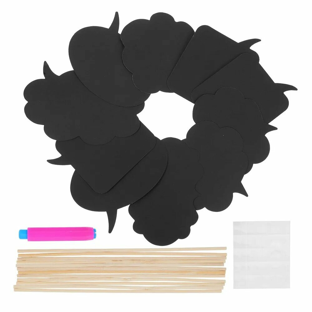 Набор черных бумажных фотобутафорий для свадьбы, 1 наб