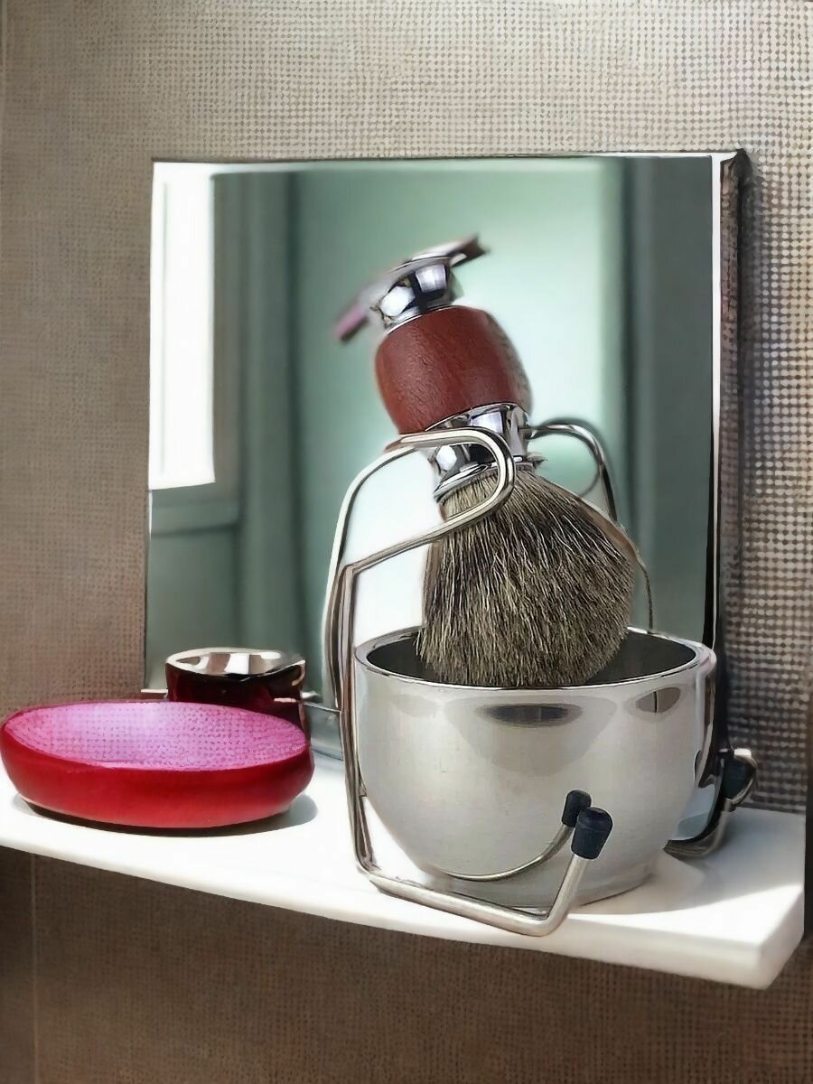 Подарочный набор для бритья мужской, чаша и подставка для станка и помазка для бритья