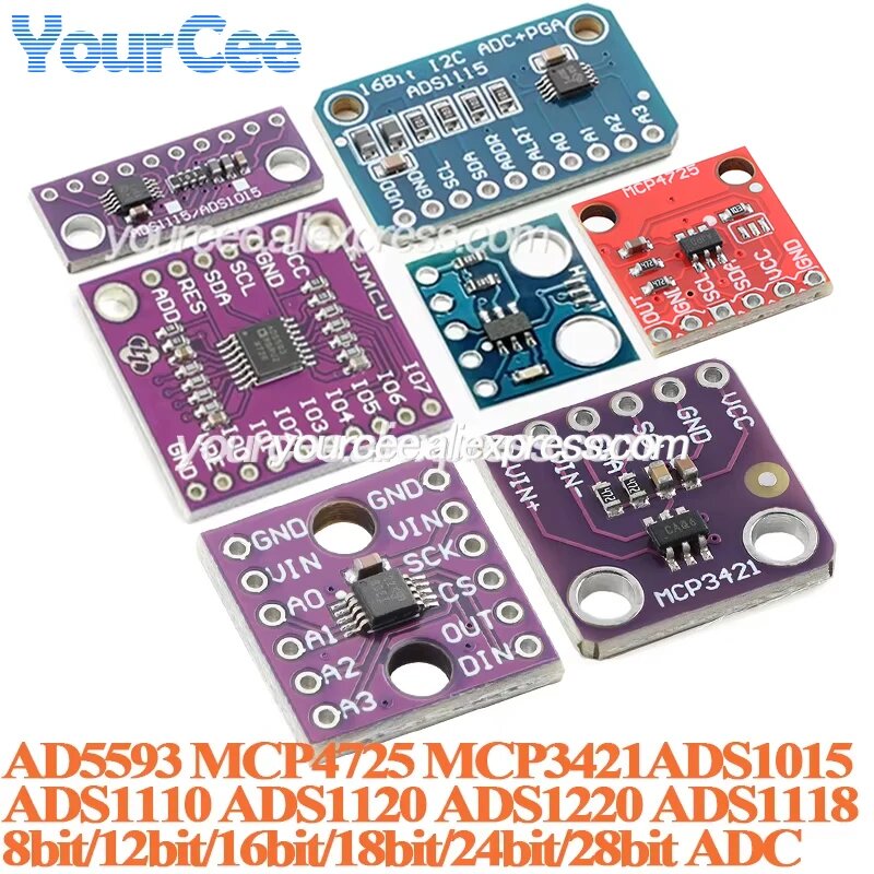 ADS1220 24-bit 4 Channel ADC SPI Module, Фиолетовый — фото 1