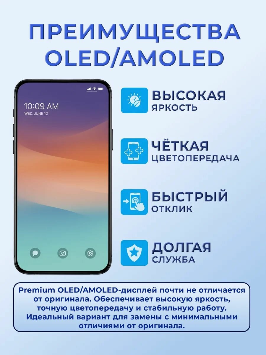 Дисплей для Xiaomi Redmi Note 10 /Redmi Note 10S/Poco M5S OLED черный
