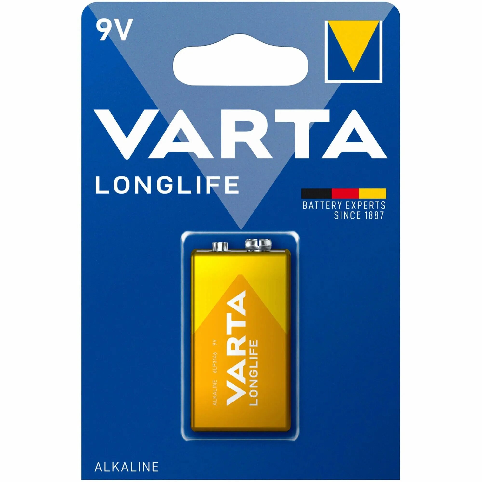 Батарейка VARTA Longlife 6LR61 / 9V (Крона) BL1 (1)шт. в блистере. 4122101411