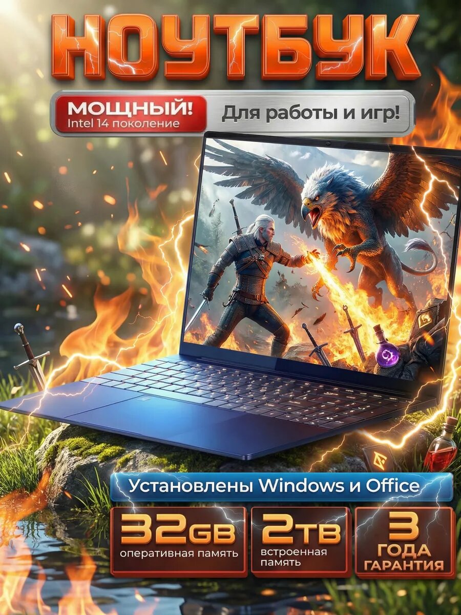 Ноутбук HiGH TECH R759 Intel H-Series RAM 32GB / SSD 2048GB