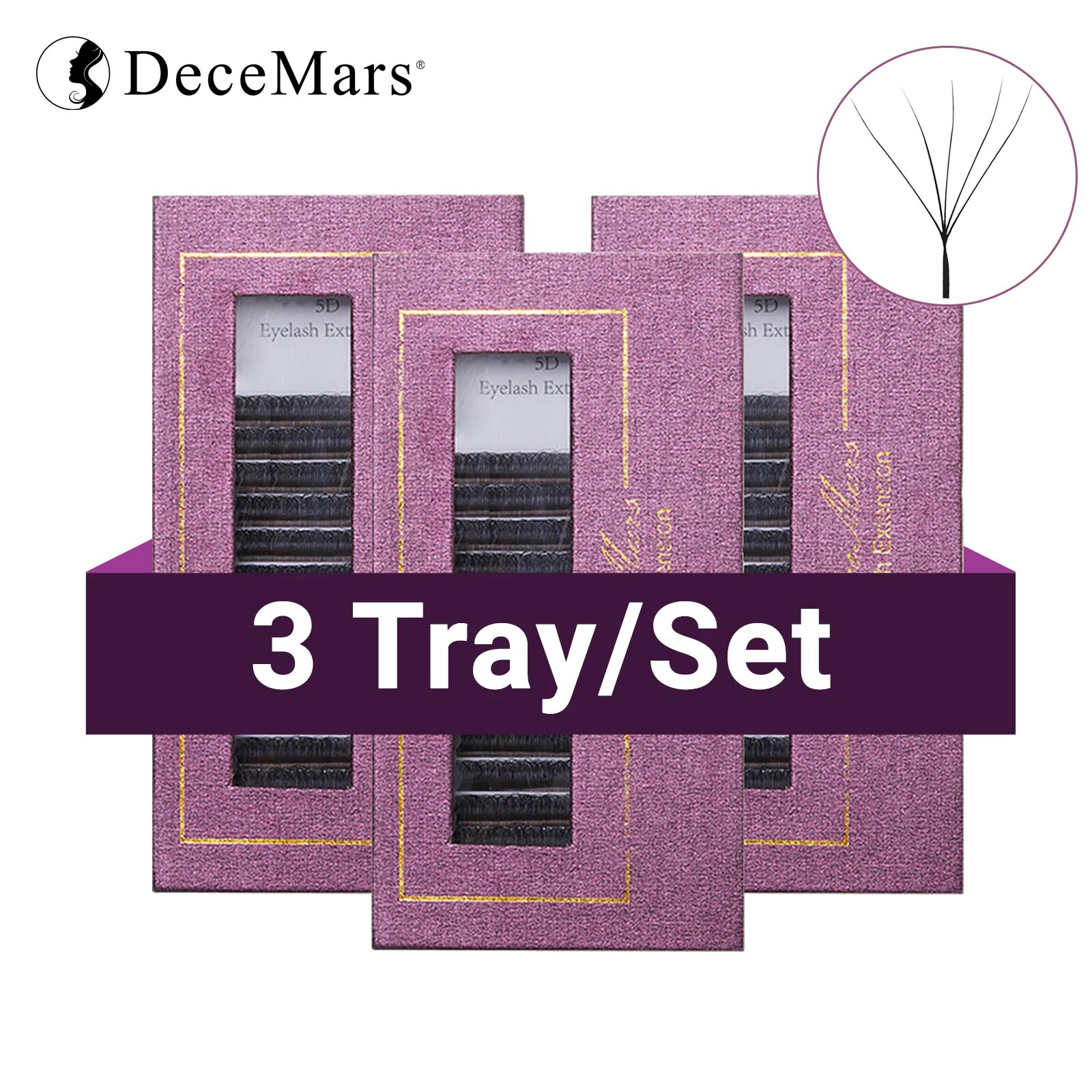 Наращивание ресниц DeceMars 5D D, 0.10mm, 13mm