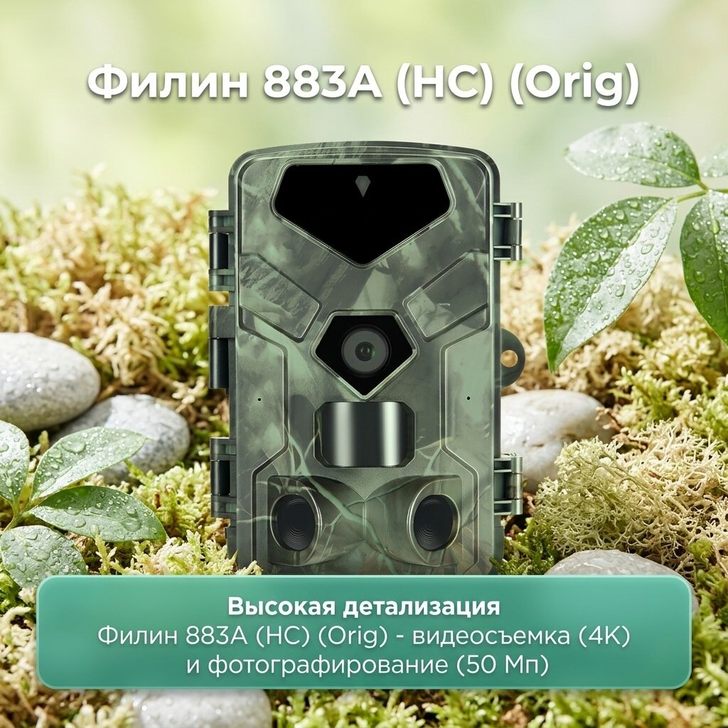 Уличная 4K фотоловушка Филин 883A(HC) для охоты запись на SD