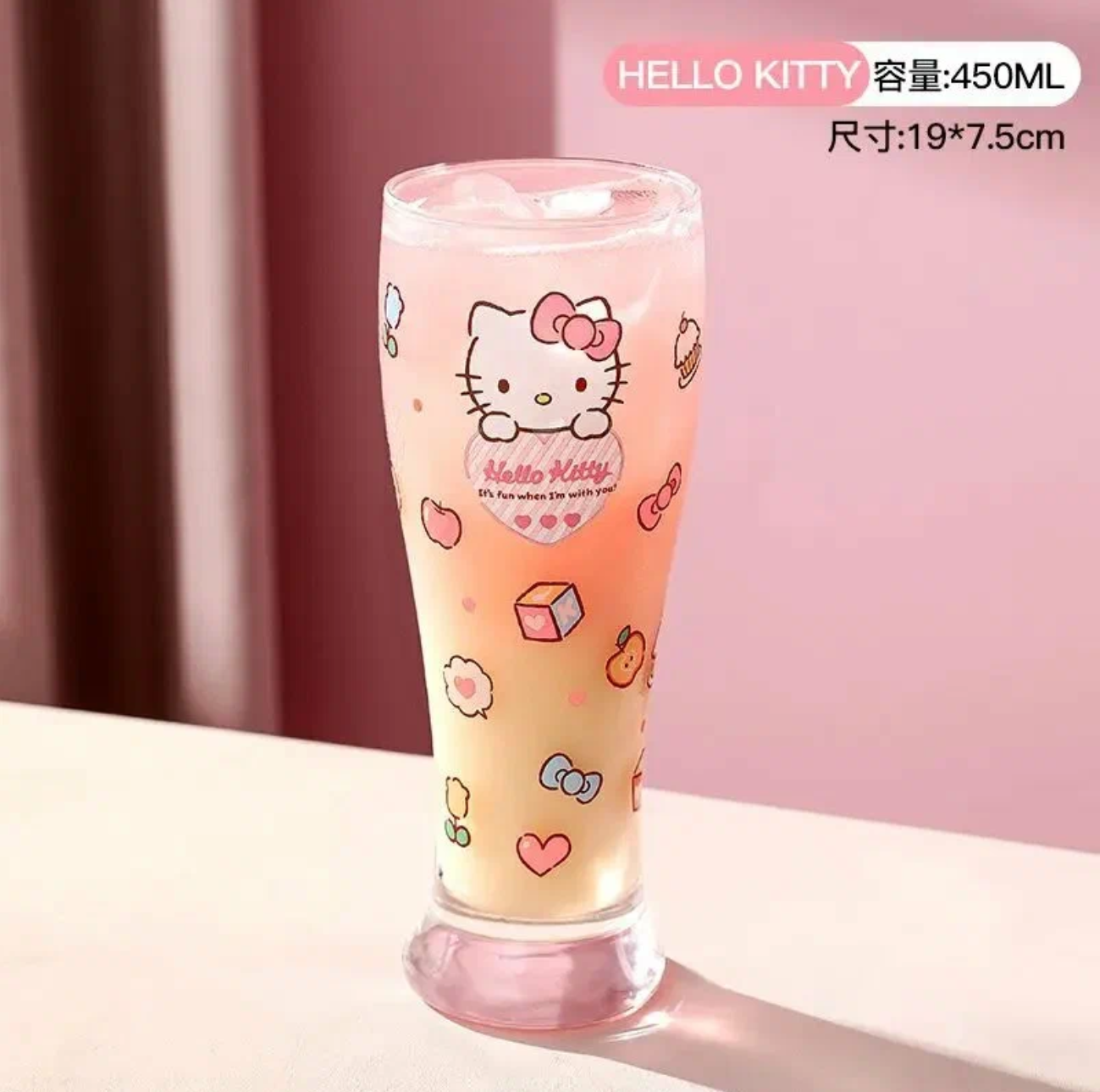 Пивной бокал Sanrio Hello Kitty Glass, 450 мл