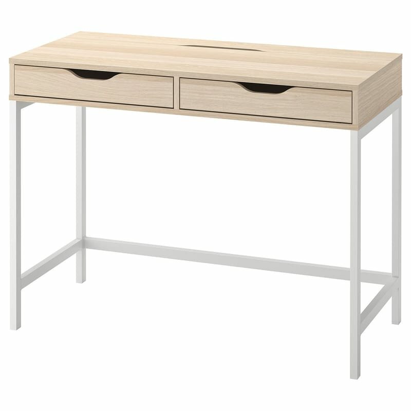 Письменный стол IKEA ALEX, белая морилка/имитация дуба, 100x48 см 504.735.58