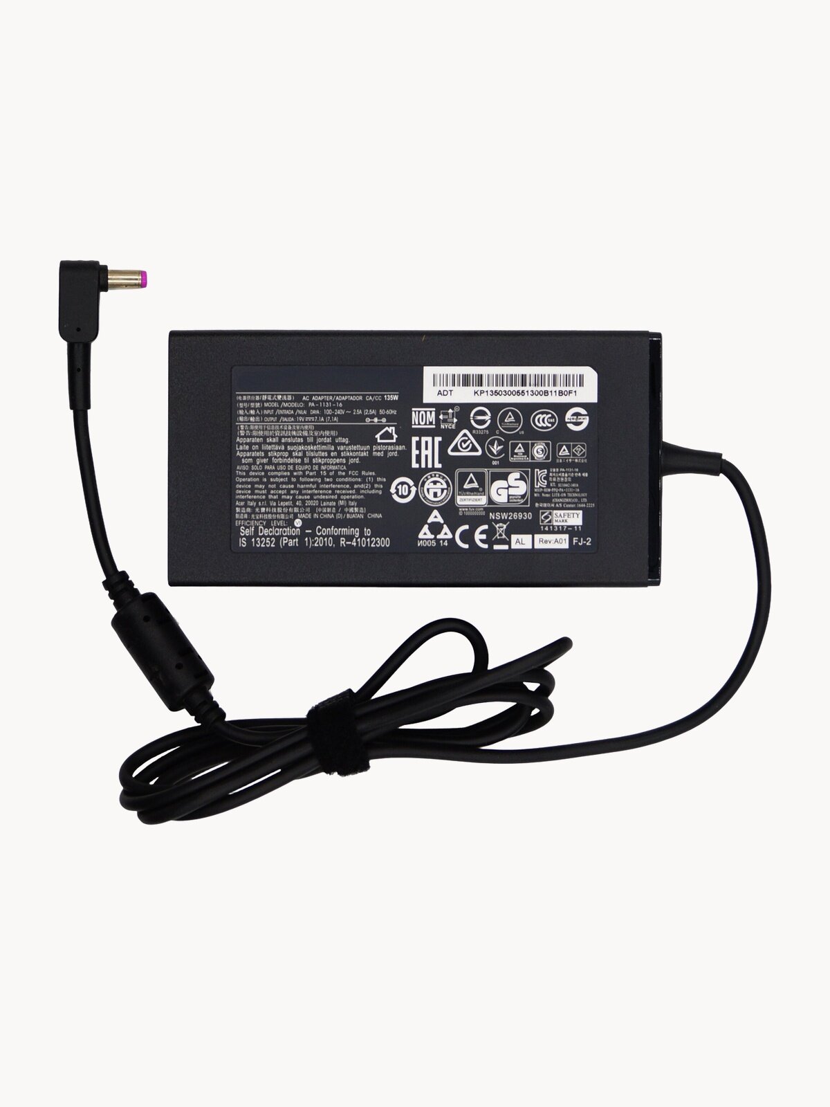 Блок питания для Acer 19V 7.1A 135W / PA-1131-16 / Acer Nitro 5 / an515-54 / an515-43 / AN515-52 / Aspire 7 A717-71g / AN517-51 (штекер 5.5x1.7мм)