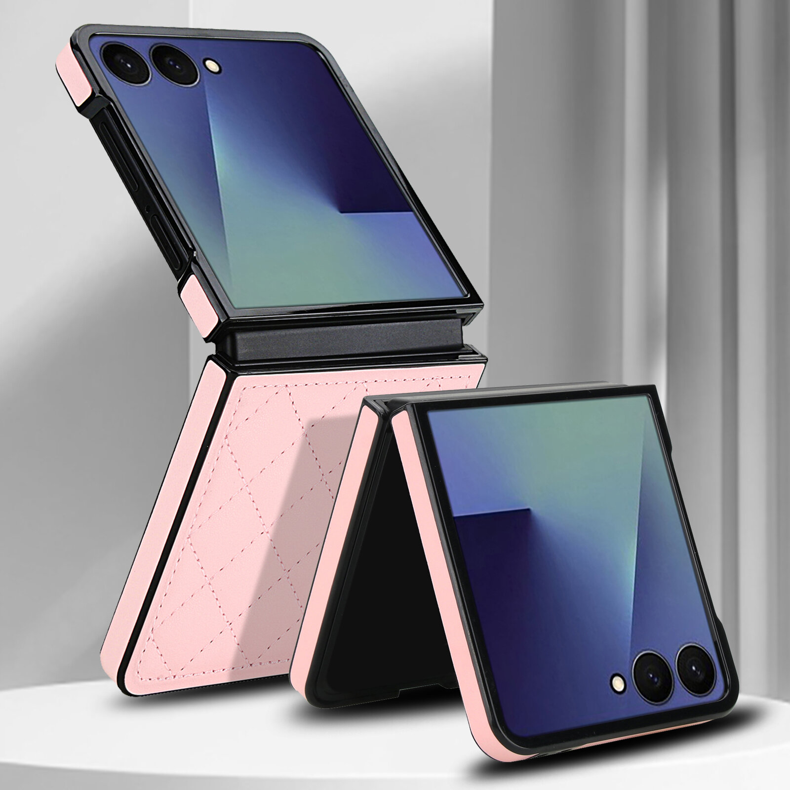 Чехол для Samsung Galaxy Z Flip8 / Samsung Z Flip8 / Самсунг Галакси Зед Флип8, soft touch, чехол-кардиомонитор, искусственная кожа, поликарбонат (PC), защита камеры, ударопрочный, усиленные углы, Samsung