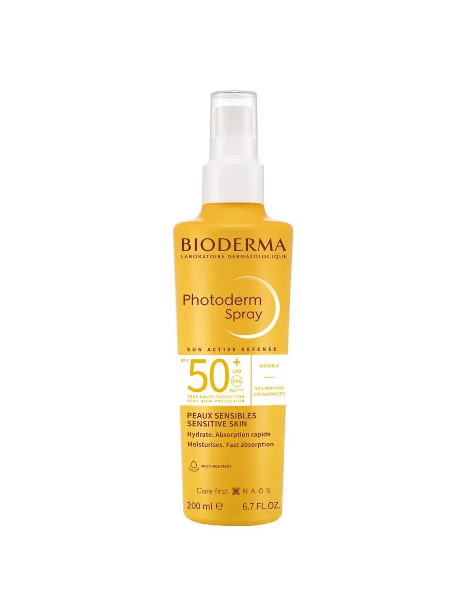 Солнцезащитный спрей Bioderma Photoderm MAX, SPF 50, для лица и тела, 200 мл