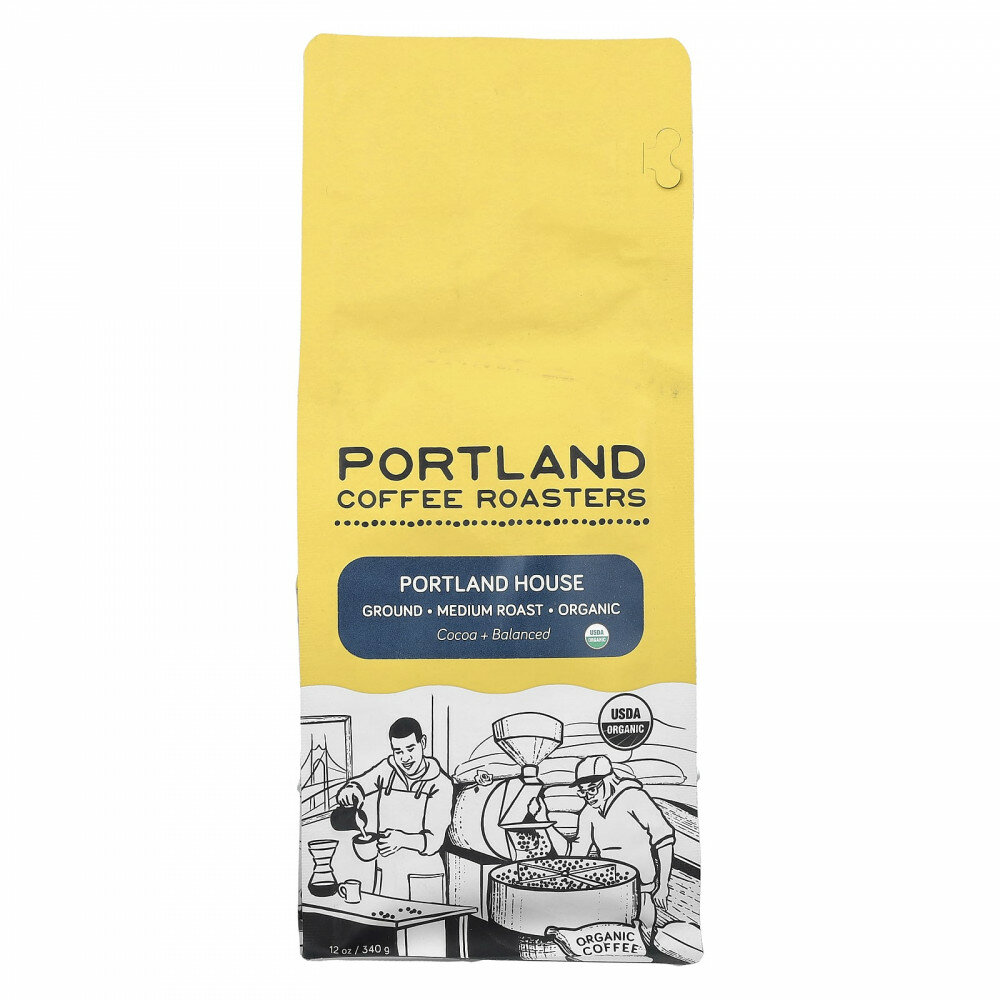 Portland Coffee Roasters, Органический кофе, молотый, средней обжарки, Portland House, 340 г (12 унций)