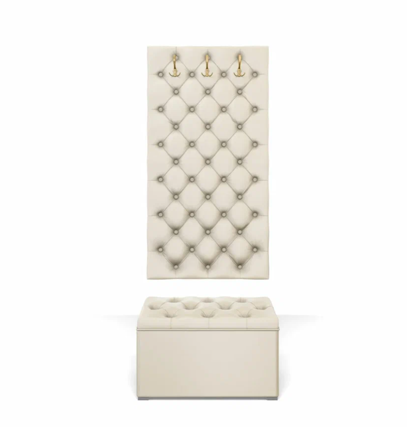 Прихожая Betel Мишель Панель вешалка Мишель 750+Пуф Мишель 750 В. Крем