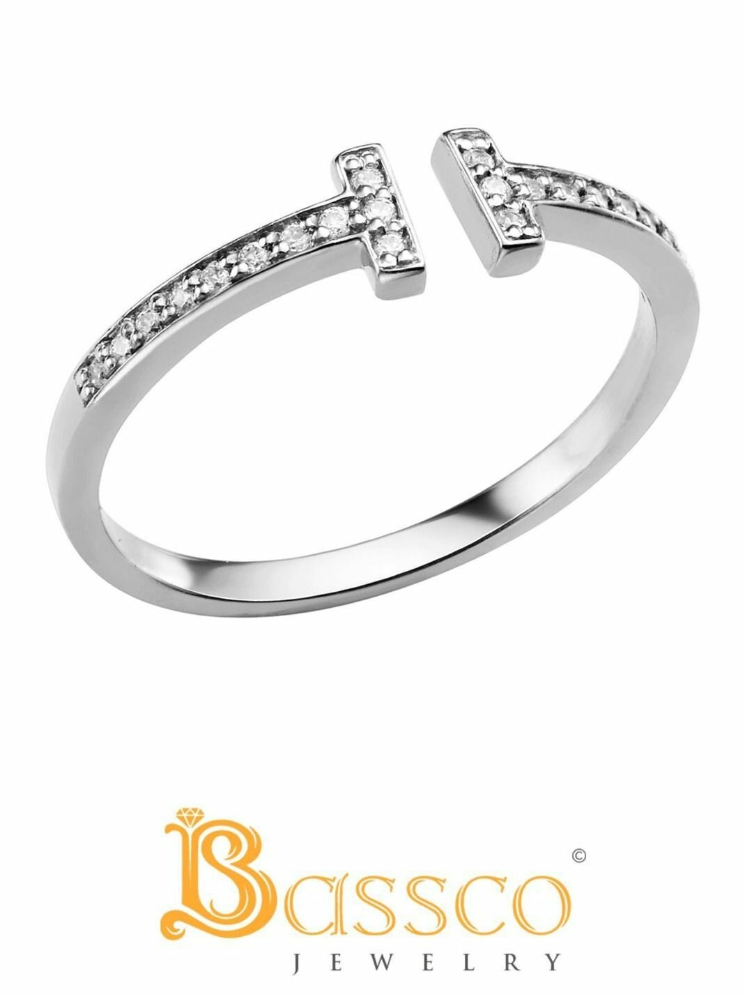 Кольцо разъемное, на фалангу, серебро, 925 проба, родирование, фианит