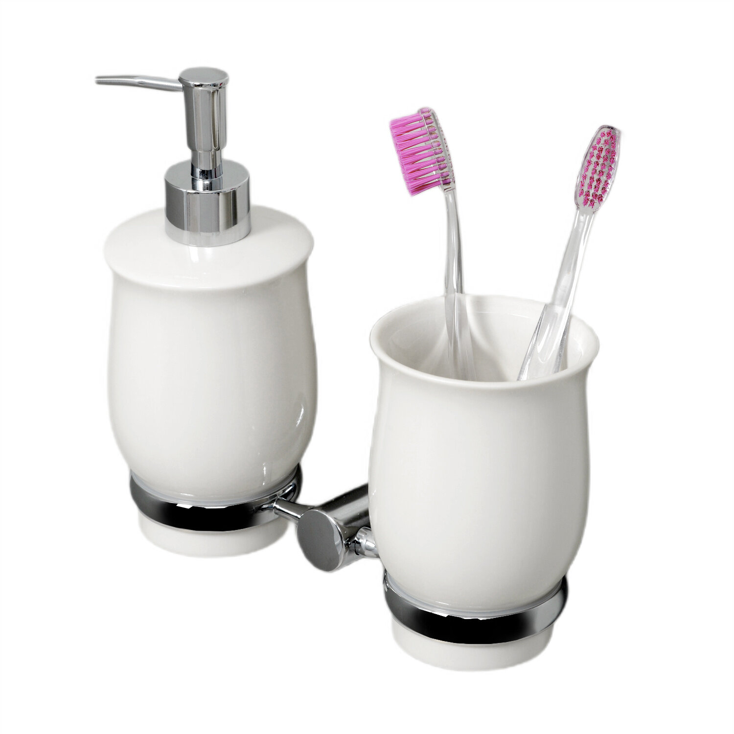 Стакан и мыльница WasserKRAFT (K-24289) с держателем, покрытие хромоникелевое