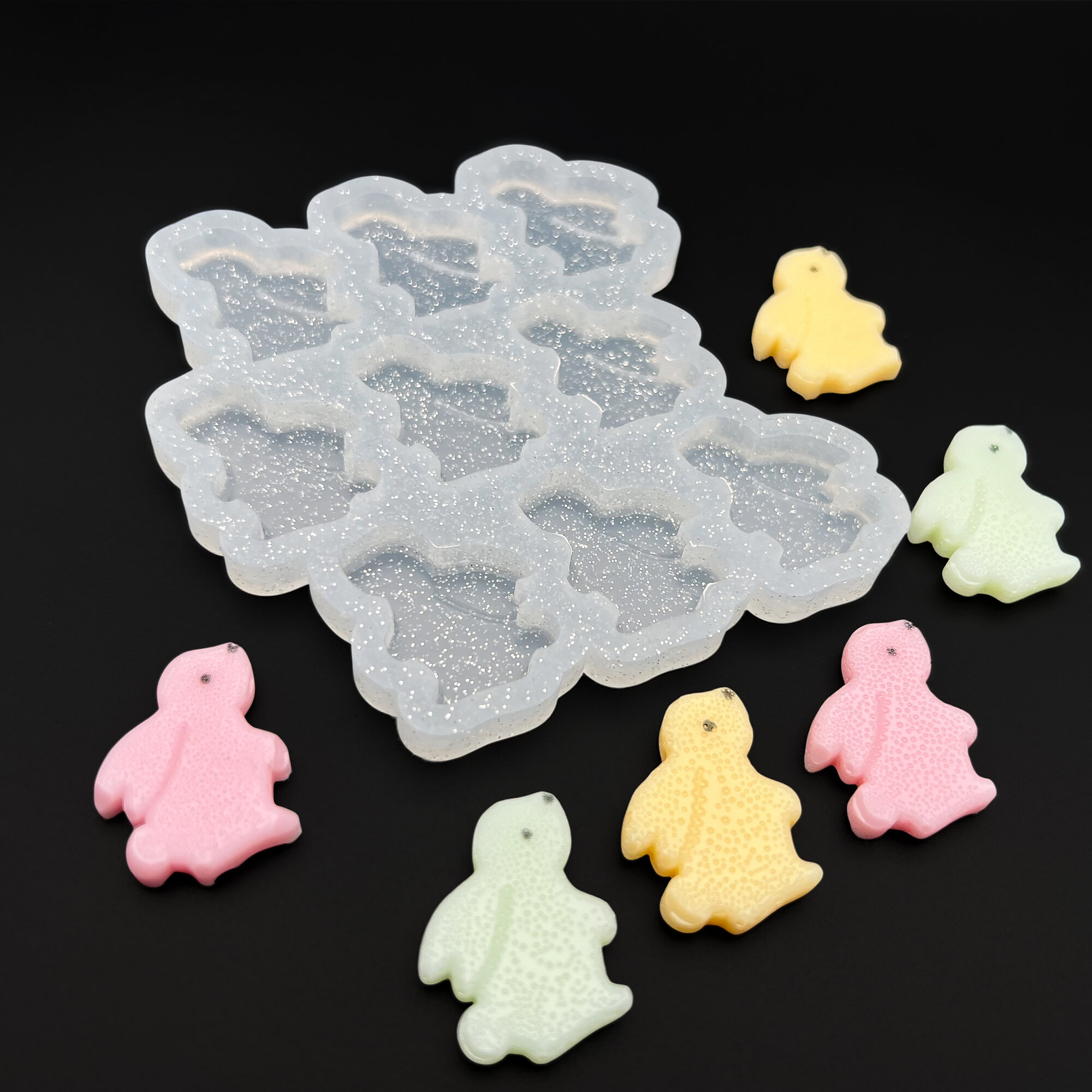 Силиконовый молд для леденцов и шоколада Кролики мини