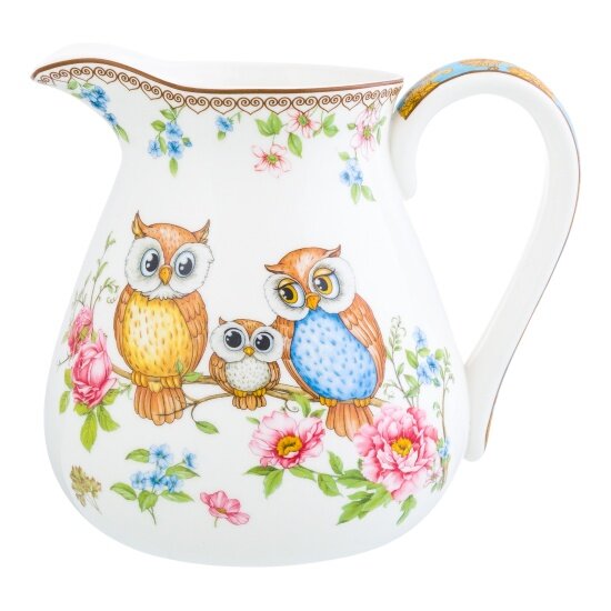 Кувшин Elan Gallery NEW BONE CHINA "Совушки" 1,2л