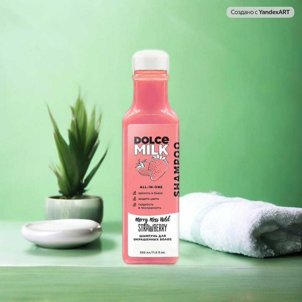 DOLCE MILK Шампунь для окрашенных волос Мисс Клубничный компромисс, 350 мл