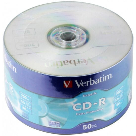 Диск Verbatim CD-R 80 52x Shrink/50 Ink Print