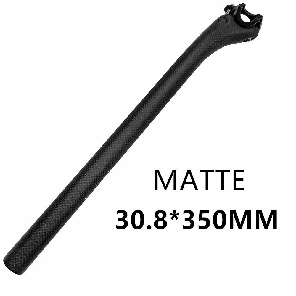 Карбоновый подседельный штырь 27.2/30.8/31.6 мм, 3K, MTB/дорожные Черный, Matte 30.8X350mm